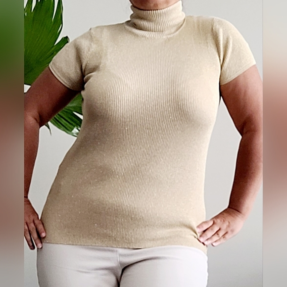 august silk | Sweaters | August Silk Ribbed Turtleneck Short Sleeve ...